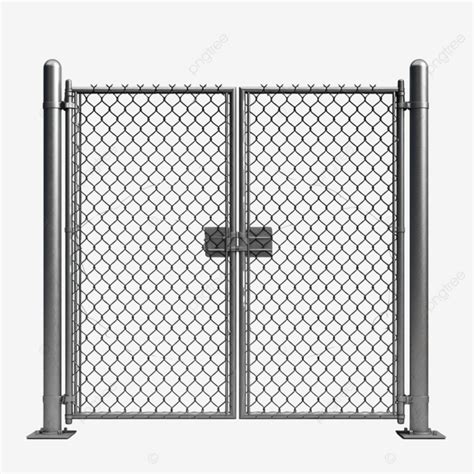 Metal Wire Fence And Gate In Realistic Style Fence Wire Metal Png