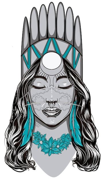 Indigenous Art Featuring Facial Tattoos Vectors And Illustrations For