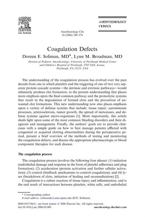 Pdf Coagulation Defects Dokumen Tips
