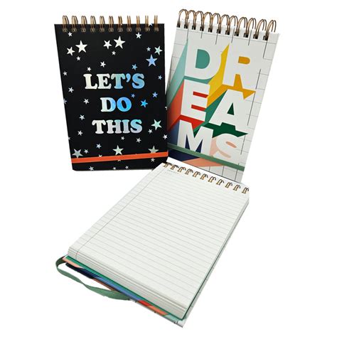 192 Lined Pages Twin Wire Top Hard Bound Flip Notebook Project Notes 6