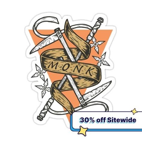 Monk Class Emblem Sticker For Sale By Mindabble Vinyl Decal