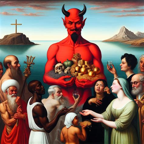 Devil Tempting Peopl Bible Art