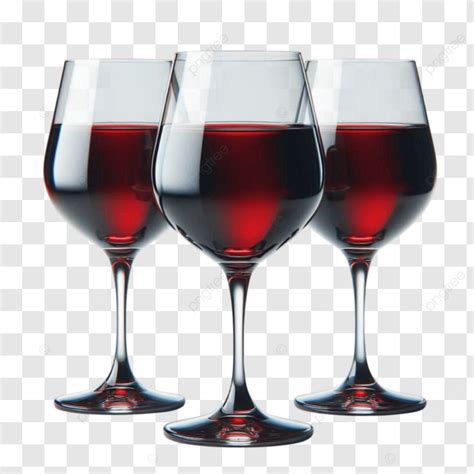 Three Elegant Wine Glasses Filled With Rich Red Liquid Arranged Three