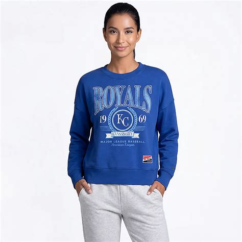 New Era Womens Kansas City Royals Boxy Crew Neck Sweatshirt Academy