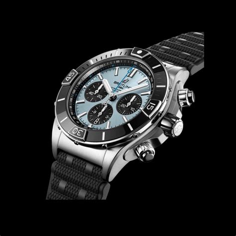 Rare Blue Face Breitling Super Chronomat B01 44 Luxury Watches On
