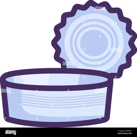 Empty Metal Tin Can With Sharp Notched Lid Disposal Of Food Packaging Flat Icon In Stroke