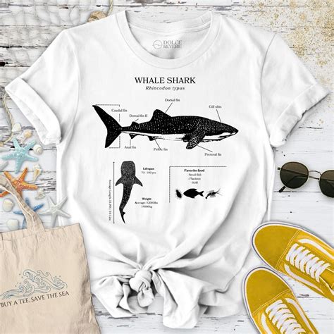 Eco Friendly Whale Shark Anatomy T Shirt Ocean And Marine Life Apparel