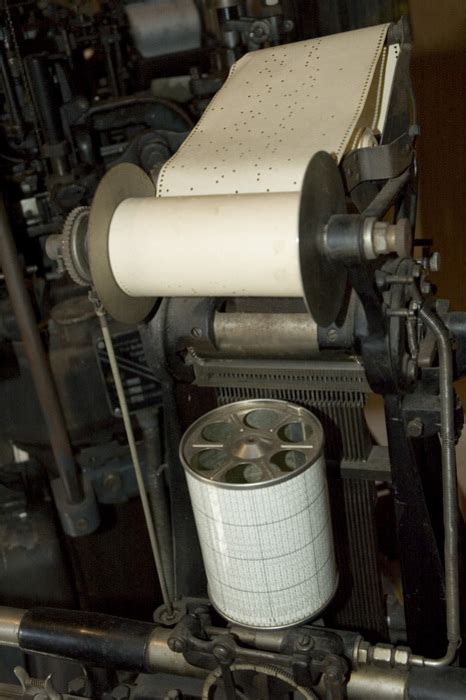 Detail Of A Monotype Typesetting Machine Model C Punch Tape And