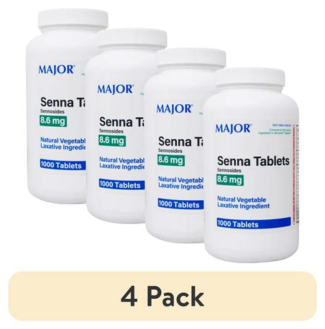 1 Pack Major Senna Natural Vegetable Laxative Tablets 8 6mg 1000 Count Walmart Business