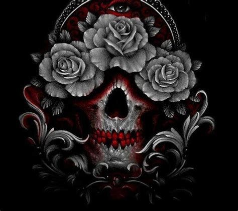 Skull With Flower Wallpapers Wallpaper Cave