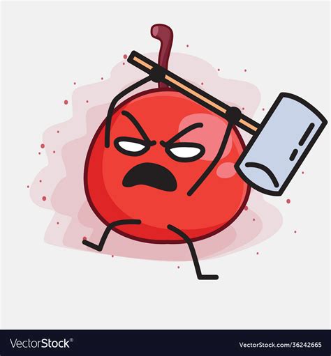 Hackberry Fruit Cute Character With Simple Face Vector Image