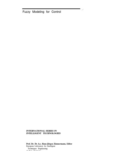 Fuzzy Modeling For Control Pdf Conceptual Model Fuzzy Logic