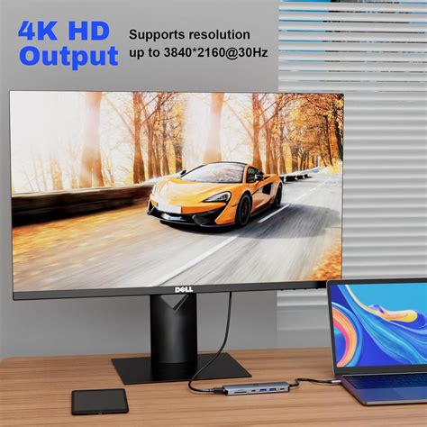 Tiergrade USB C Hub Multiport Adapter 7 In 1 USB C Docking Station With 100W PD Charger 2 USB 3