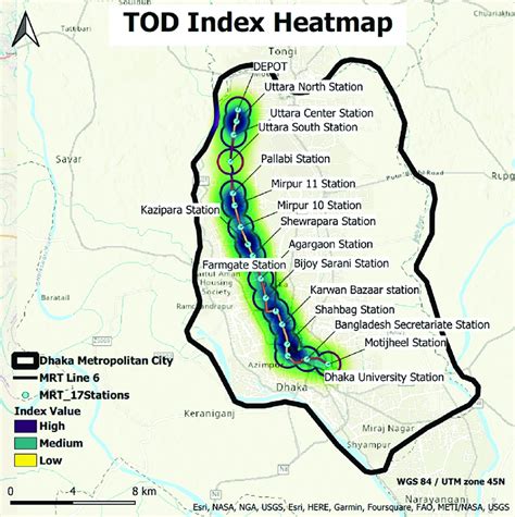 Heatmap Of Tod Index Source Map Is Prepared By Authors Using Base Map