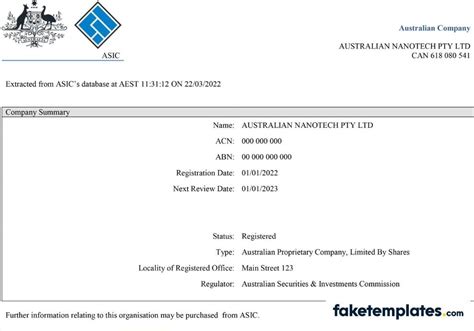 Fake Australiann Securities And Investments Commissions Asic