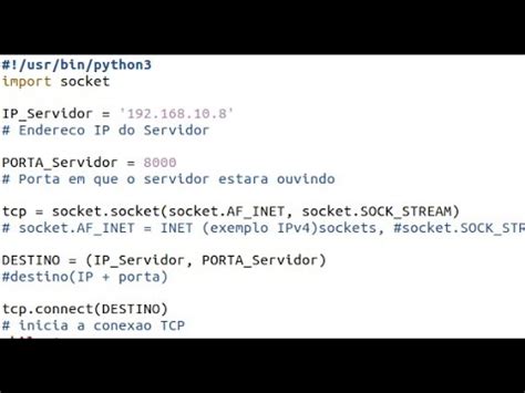 Comunicação em rede com Python 3 socket TCP YouTube