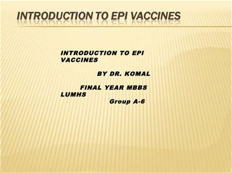 National Immunization Program Formerly Epi Pptx