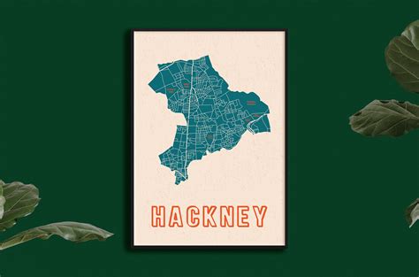 Hackney Map Print Map Of Hackney Print Digital Prints London