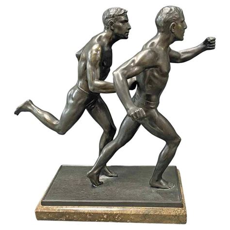 Nude Male With Shovel Highly Rare Bronze Sculpture By Oskar