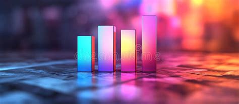 Cute Bar Chart With A Gradient Backdrop Stock Illustration
