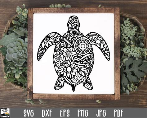 Sea Turtle Mandala Svg File Mandala Sea Turtle Svg Cut File Clip