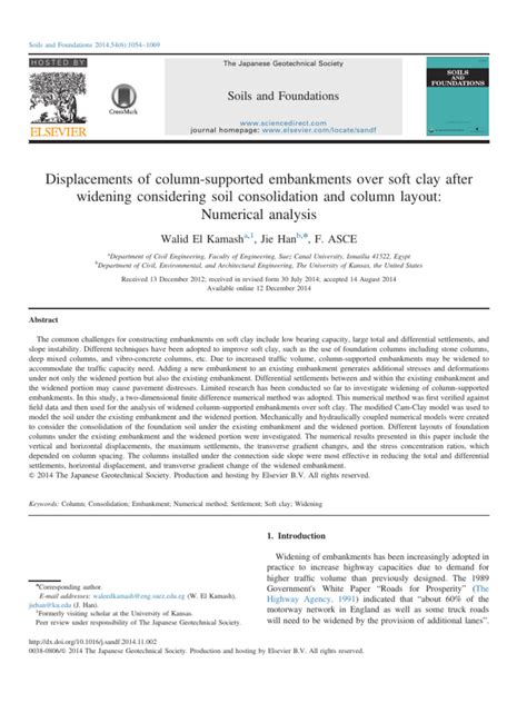 Displacements Of Column Supported Embankments Over Soft Clay Pdf