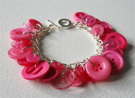Sweet Treat Candy Pink Button Bracelet Etsy
