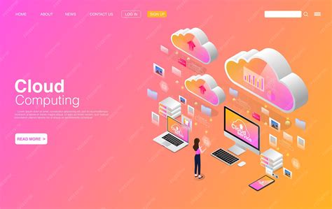 Cloud Computing Services And Technology Data Storage Vector Eps 10