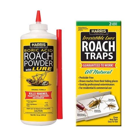 Harris 16 Oz Roach Powder And Roach Trap Value Pack Hrp 16vp The