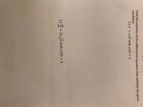 Solved Find The Solution Of The Differential Equation That Chegg