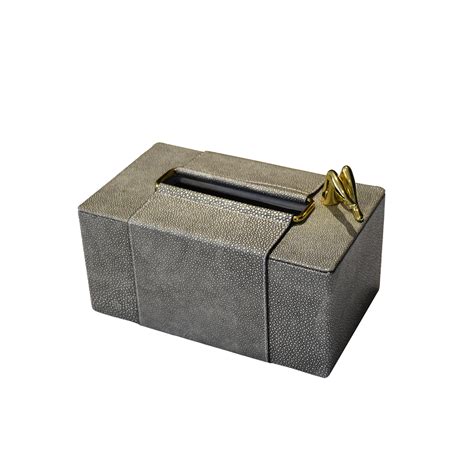 Leather Tissue Box Grey T And A Decor