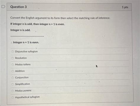 solved convert the english argument to its form then select