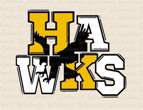 Hawks Yellow Football Png School Mascot Png Yellow And White Hawks