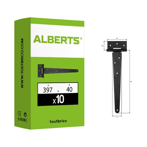 Boite 10 Pentures Anglaises Avec Goupille Non Rivetée 397 X 40 X