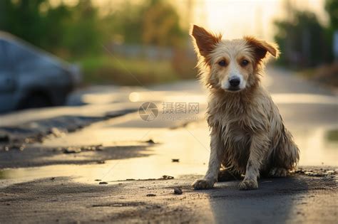 街边流浪的小狗高清图片下载 正版图片600540534 摄图网