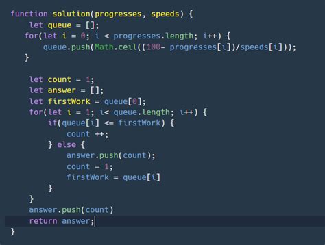 프로그래머스 Lv2 기능 개발 Js Popeyes의 개발 넋두리 프로그래머스 Lv2 기능 개발 Js Popeyes의 개발 넋두리