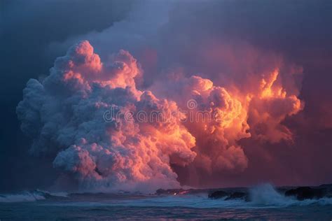 Lava Eruption Creates Stunning Explosion As Molten Rock Meets Ocean