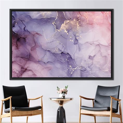 Mercer41 Purple And Pink Marble Abstract Art Canvas Purple Marble