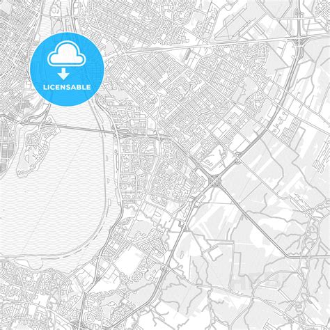 Brossard Quebec Canada Bright Outlined Vector Map Hebstreits