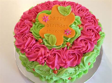 Rosette Birthday Cake Cake Pretty Birthday Cakes Buttercream Filling