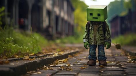 Premium Photo Minecraft Creeper In Real Life