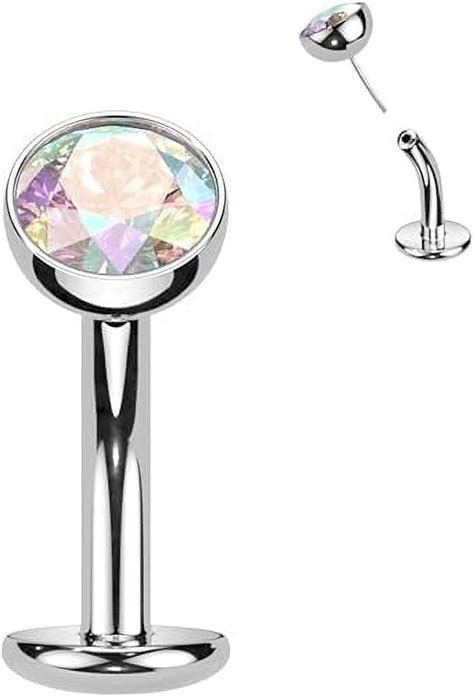 Satix 14g Astm F136 Titanium Floating Belly Button Rings Convex Base