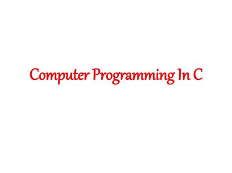 Computer Programming In Cpptx Programming Languages Computing