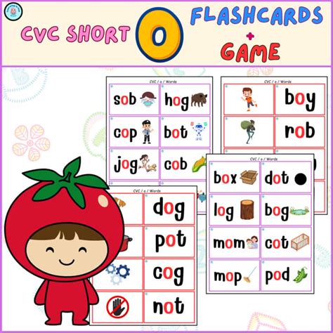 Cvc Short O Flashcards 32 Words With Pictures Matching Activities