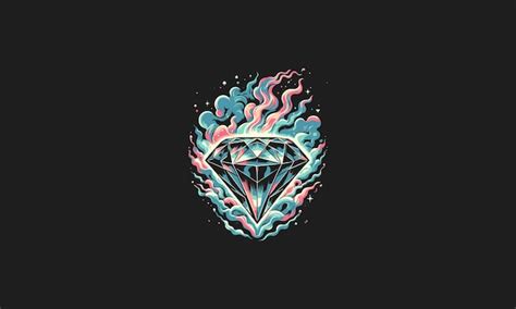 Premium Vector Diamond On Cloud Vector Illustration Artwork Design