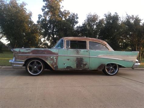 1957 Chevy Chevrolet Bel Air Coupe 210 150 Rat Rod Patina For Sale