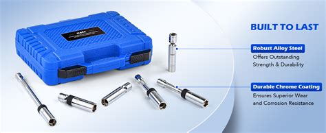 Orion Motor Tech 6pc 3 8 Drive Magnetic Swivel Spark Plug Socket Set Thin Wall