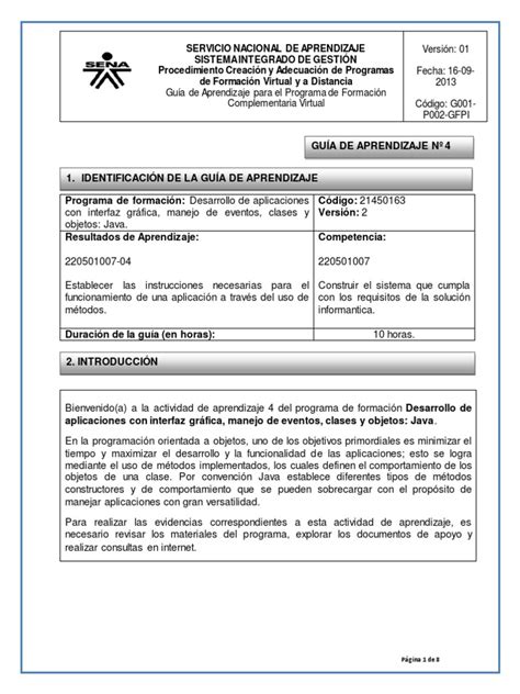 Guia De Aprendizaje Aa4 Descargar Gratis Pdf Programación