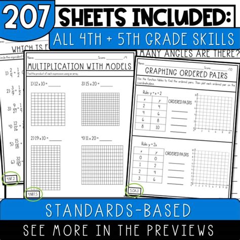 Math Bundle Worksheets Print Digital Upper Elementary 4th 5th Grade