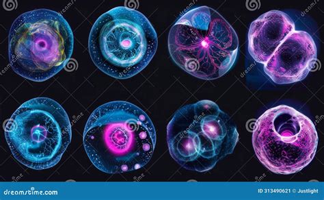 A Series Of Images Capturing The Different Stages Of Mitosis From